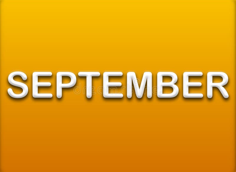 September Month Name Design Illustration. Name of the Month Background ...