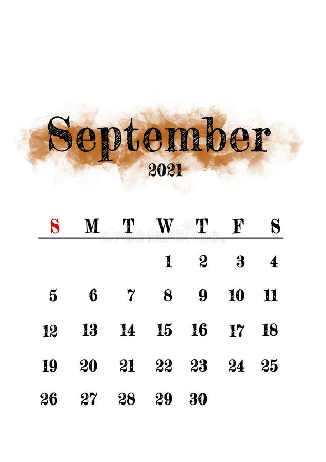 September. Monthly Logo. Hand-lettered Header on White Background Stock ...