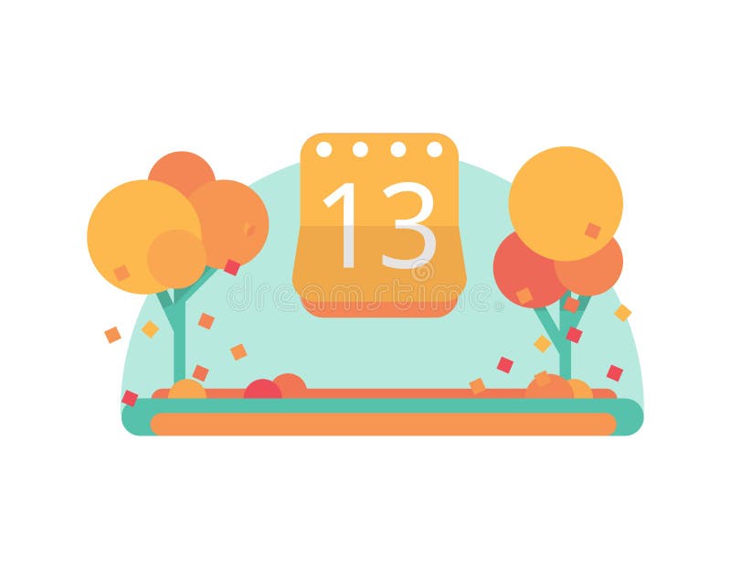 September 13 or October on the Calendar. Vector Flat Stock Vector ...