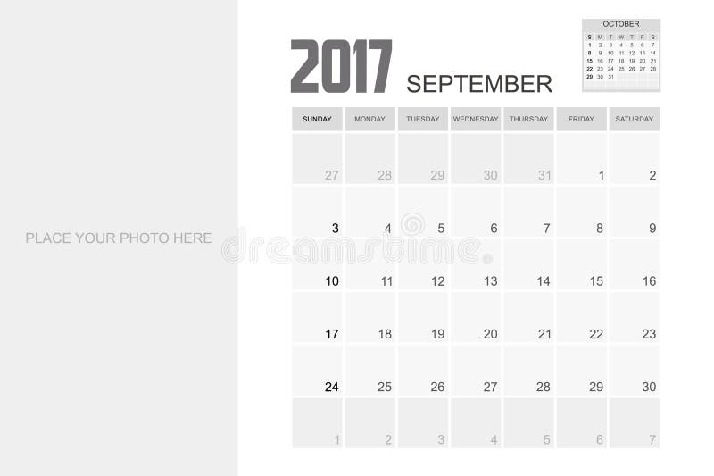 September planner sheet stock illustration. Illustration of aesthetic ...