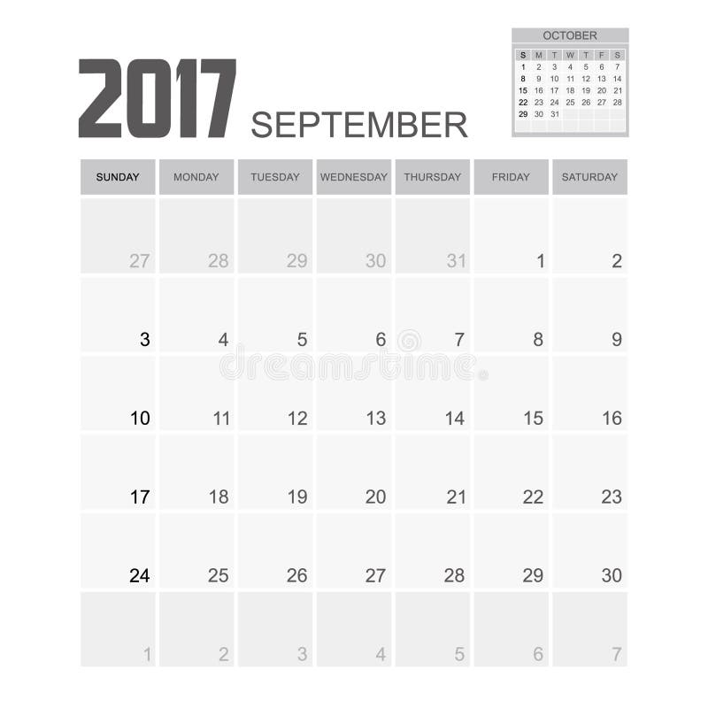 September planner sheet stock illustration. Illustration of aesthetic ...