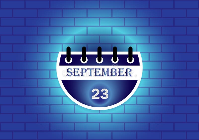 September 23rd on a Calendar, Depicted Against a Blue Brick Wall ...