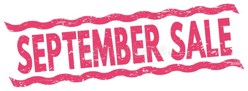 SEPTEMBER SALE Text Written on Pink Stamp Sign Stock Illustration ...