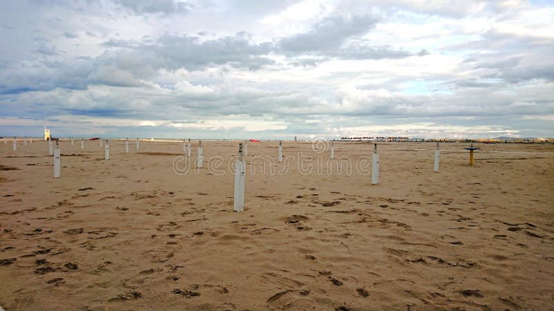 September Sandy Beach and Skies Stock Image - Image of skies, september ...