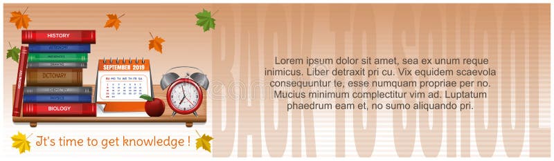 September 2019. Set of Banners on a School Theme Stock Vector ...