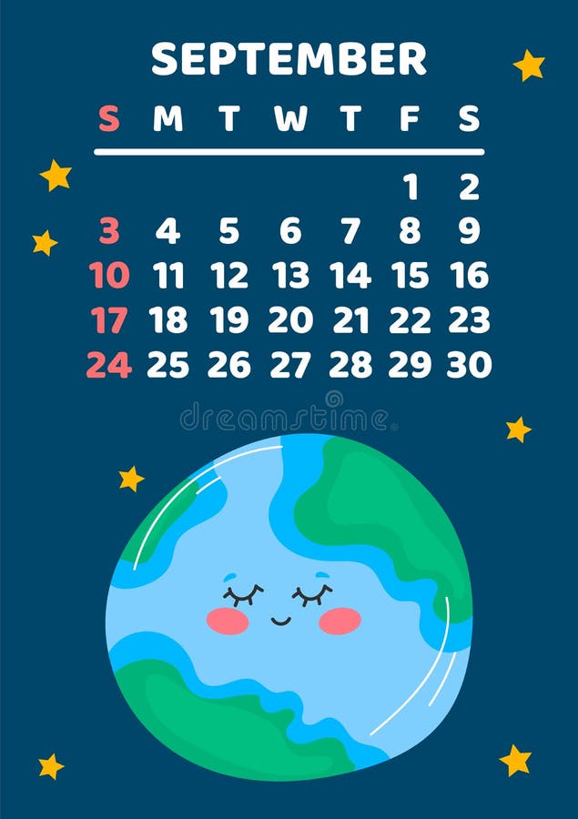 September. Space Calendar Planner 2023. Weekly Scheduling, Planets ...