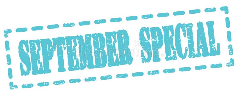 SEPTEMBER SPECIAL Text Written on Blue Stamp Sign Stock Illustration ...