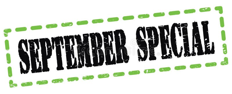 SEPTEMBER SPECIAL Text Written on Green-black Stamp Sign Stock ...
