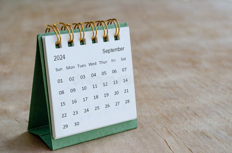 September 2024 Table Calendar with Customizable Space for Text ...