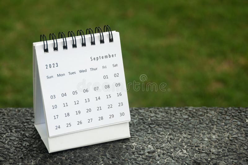 September 2023 Table Calendar with Customizable Space for Text. Copy ...