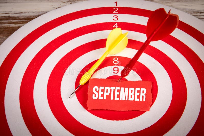 SEPTEMBER. Target with a Dart in the Center Stock Image - Image of ...