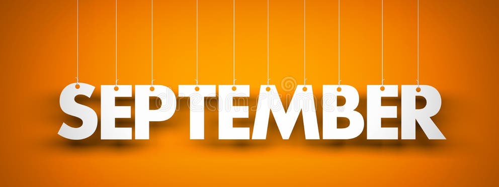 September - Text Hanging on the Strings Stock Illustration ...