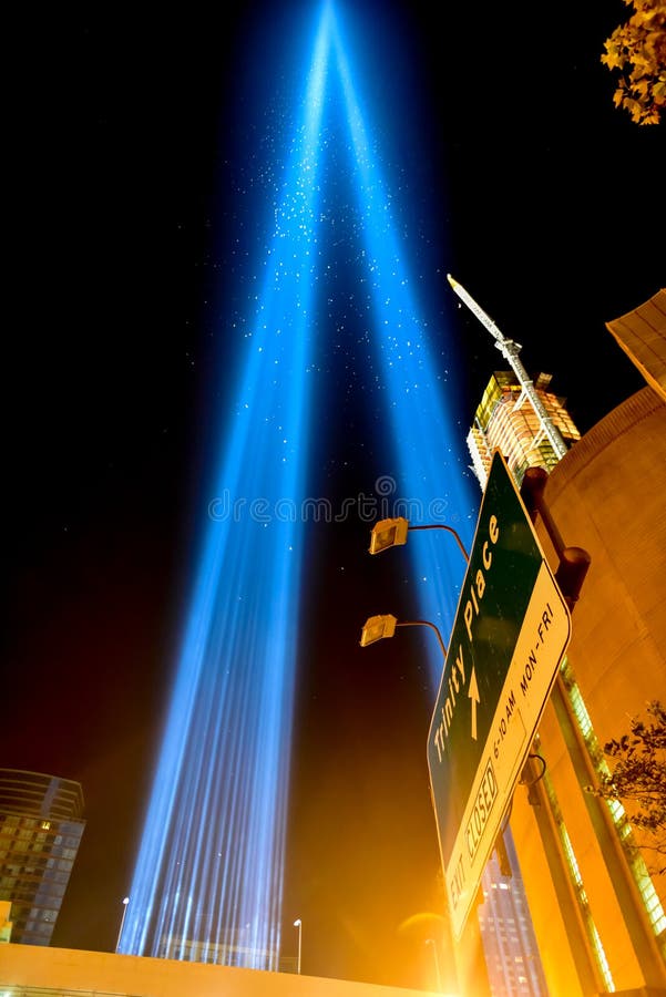 September 11th Tribute in Light - New York City. Editorial Stock Image ...