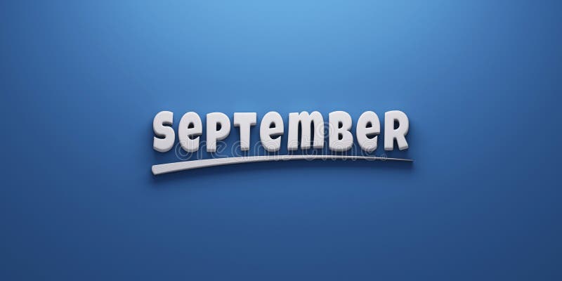 September Word Lettering in Classic Style, Representing the Arrival of ...