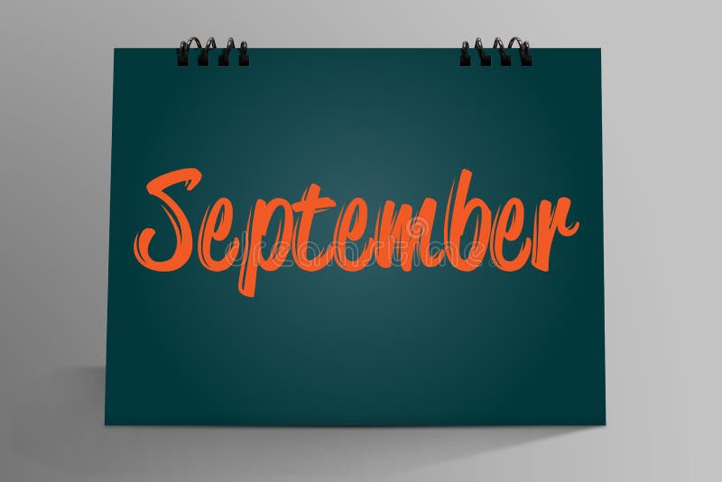 September Written in Desktop Calendar Stock Illustration - Illustration ...