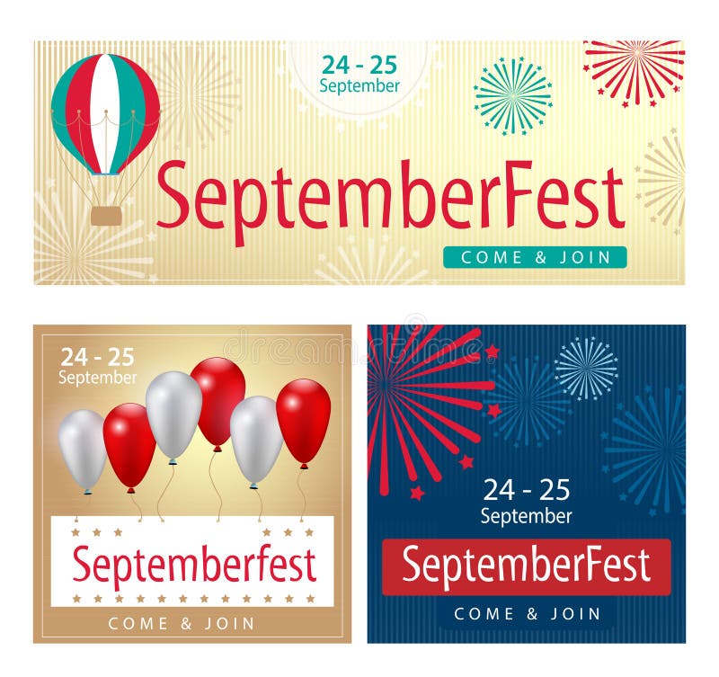 Septemberfest Celebration Banner Set. Stock Vector - Illustration of ...