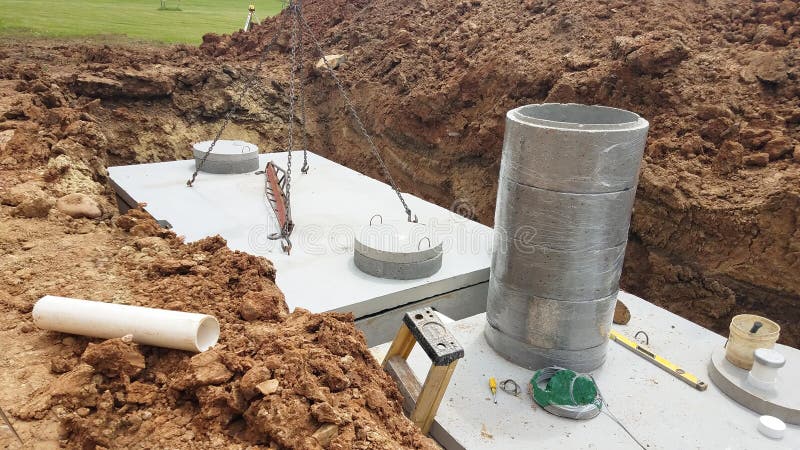 Septic Holding Tanks in a New House Construction Stock Image - Image of ...