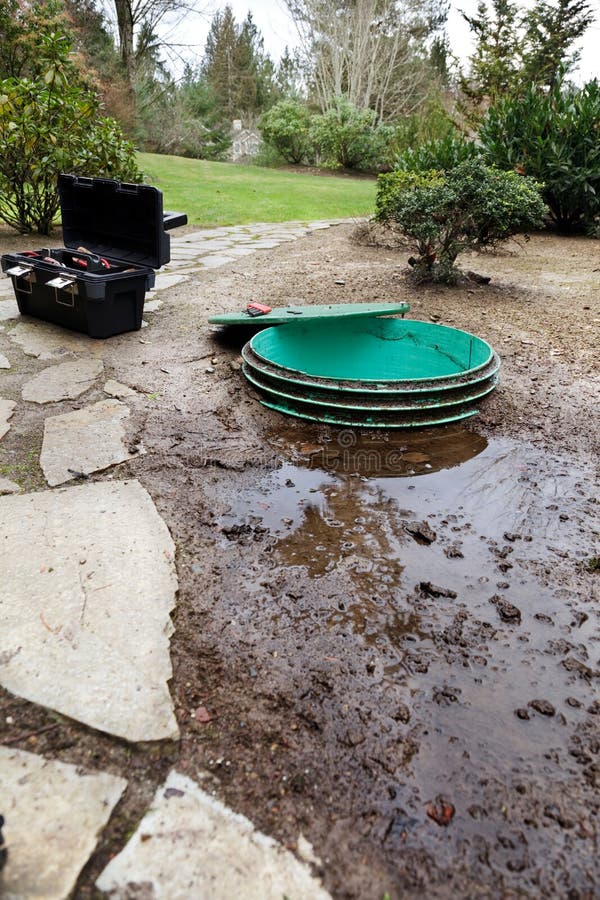 Septic system leaks stock photo. Image of pollution, yard - 19443808