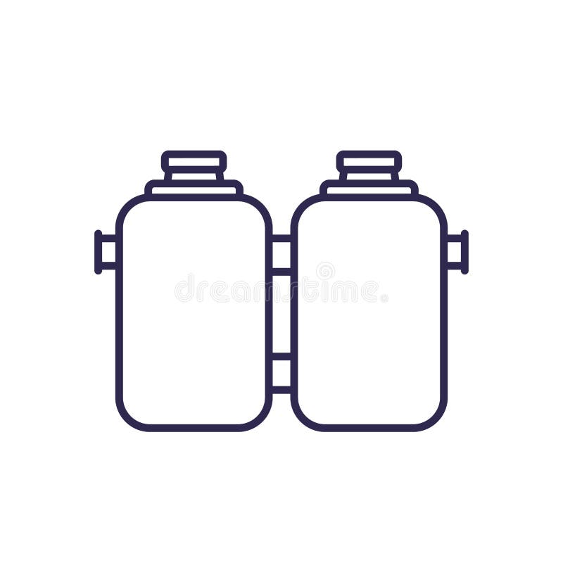 Septic System with Two Tanks Line Icon Stock Vector - Illustration of ...