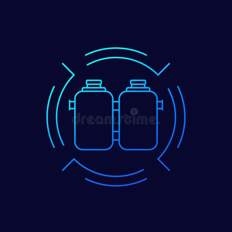Septic System with Two Tanks Line Vector Icon Stock Vector ...