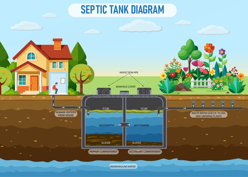Understanding Your Septic System: a Detailed Septic Tank Diagram Stock ...