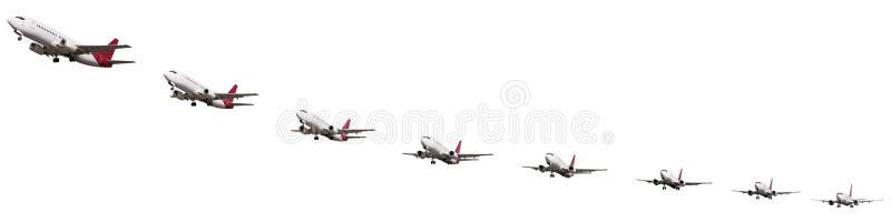 Airplane takeoff in sunset stock image. Image of destination - 16111501