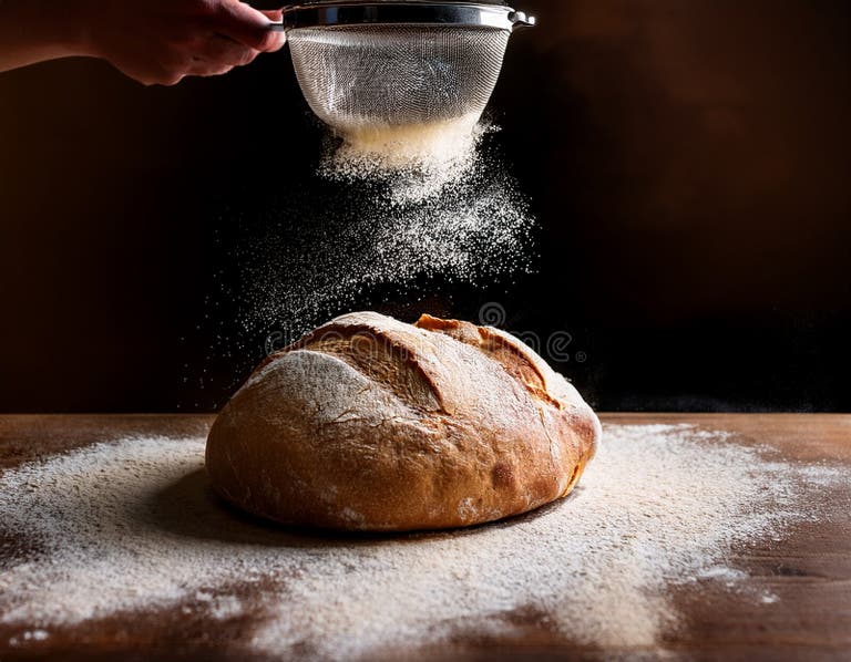 A Sequence of Bread Making from Flour Sifting To Dough Rising ...