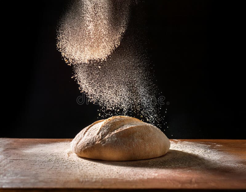 A Sequence of Bread Making from Flour Sifting To Dough Rising ...