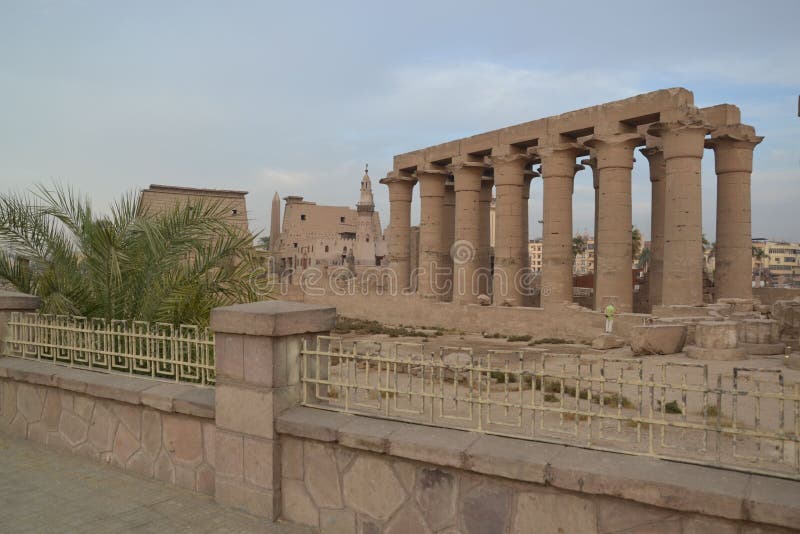 Sequence of Columns of Ancient Egyptian Luxor Temple Complex Stock ...