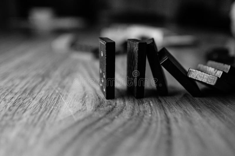 Dominoes falling down stock image. Image of white, isolated - 4793215