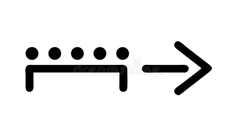 Sequence Dots with Arrow, Indicates Next Step or Process Flow, Vector ...
