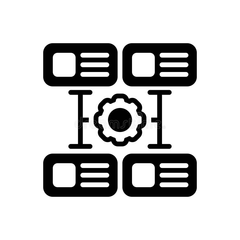 Black Solid Icon for Sequence, Hierarchy and Flowchart Stock Vector ...