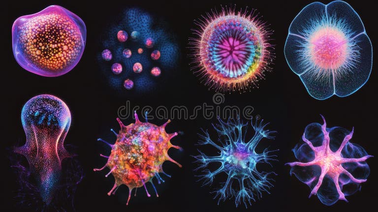 Sequence of Evolving Bacteria Displaying Diverse Forms and Structures ...