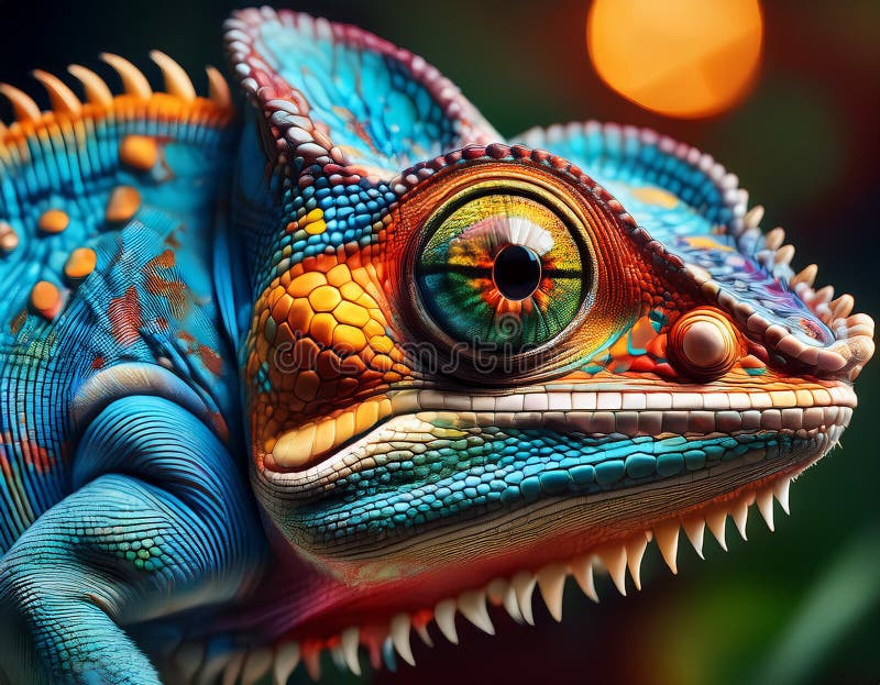 A Sequence of Images Depicting the Change in Eye Color of a Chameleon ...