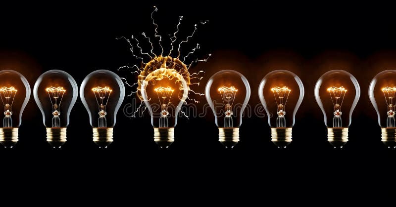 Illuminated Ideas Concept stock image. Image of sequence - 309454751