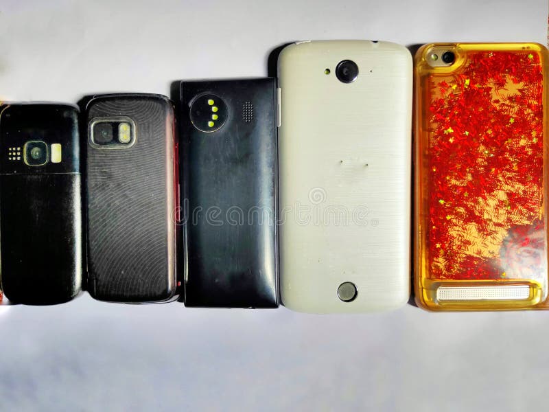 Sequence of Mobile Phone Generation Evolution Stock Image - Image of ...