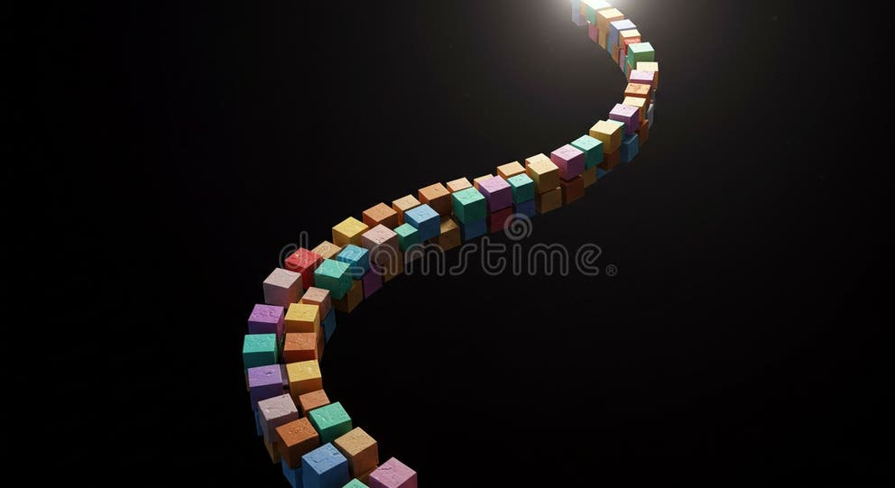 A Sequence of Multicolored Cubes Forms a Twisting, Continuous Path ...