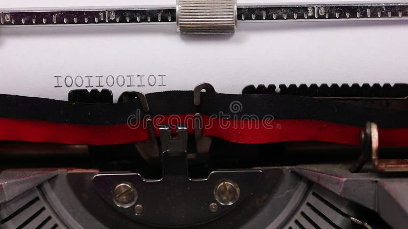 Sequence Of Ones And Zeros In Binary Code Written With Old Typewriter