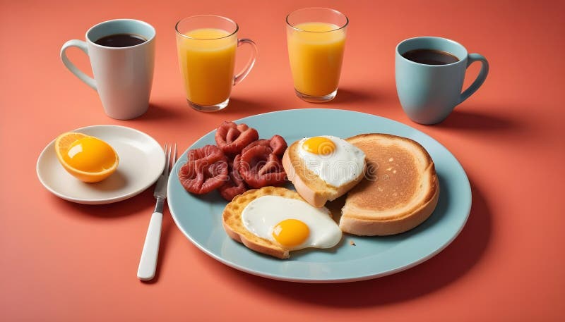 Photographic Composition of Breakfast of Champions Stock Illustration ...