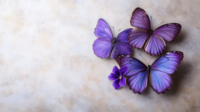 A Sequence of Purple Butterflies, Each Differing in Size and ...