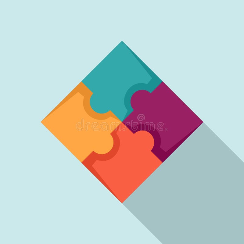 Sequence Puzzle Icon, Flat Style Stock Vector - Illustration of ...