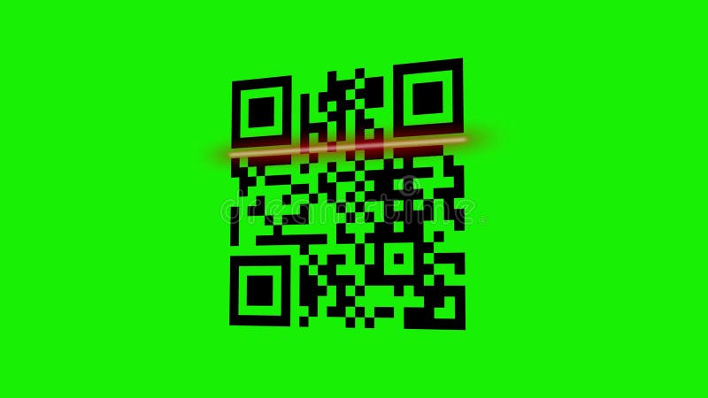 QR Code Being Scanned with a Red Laser. Seamless Looping Animation of ...