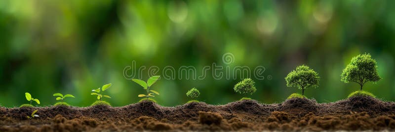 Sequence of Seed Growing in Trees in Many Stage Stock Illustration ...