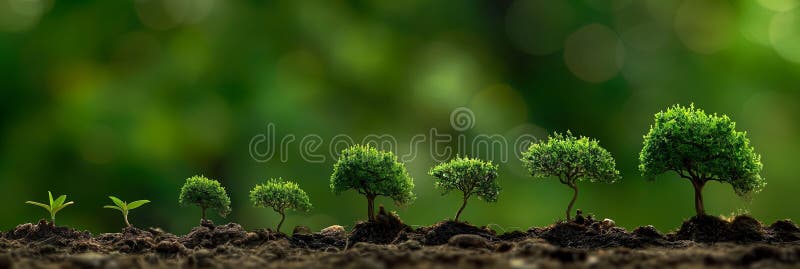 Sequence of Seed Growing in Trees in Many Stage Stock Illustration ...