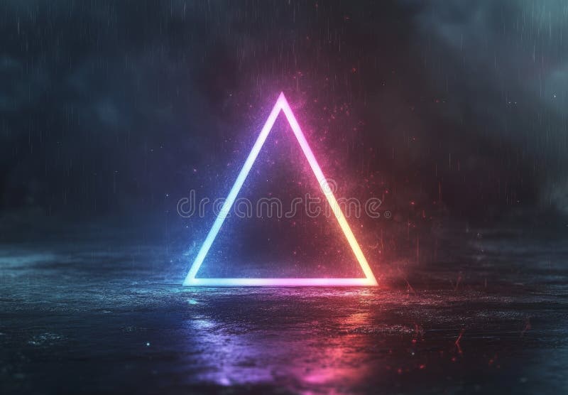 A Sequence of Shining Neon Triangles Constructs a Futuristic Tunnel ...