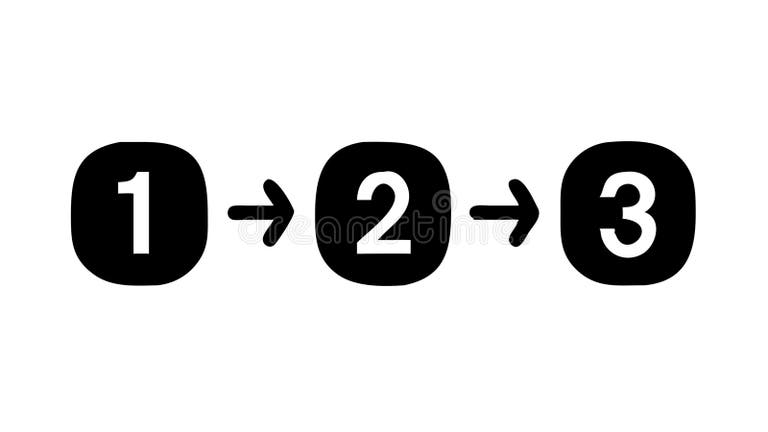 Sequence Steps Process Numbers 1 2 3 Icon, Vector Design Generative AI ...