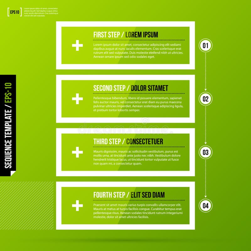Sequence Template on Fresh Green Background Stock Vector - Illustration ...