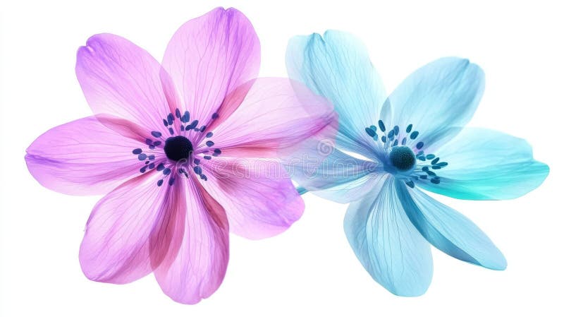 A Sequence of Translucent Floral Silhouettes Layered To Create a Soft ...