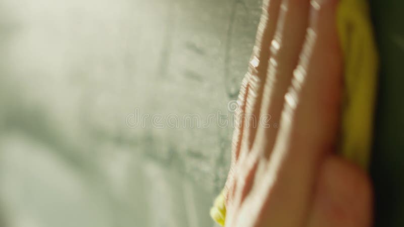 Close Up of Hand Erasing Chalkboard Equations Stock Video - Video of ...