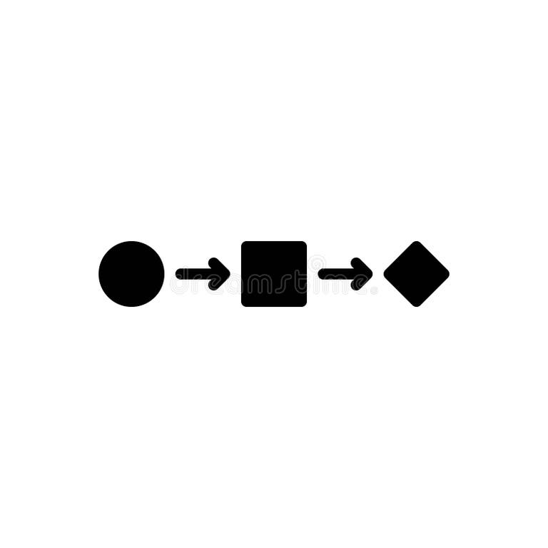 Black Solid Icon for Sequences, Hierarchy and Queue Stock Vector ...